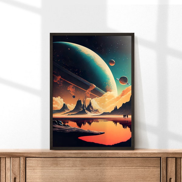 Retro Space Poster - Etsy