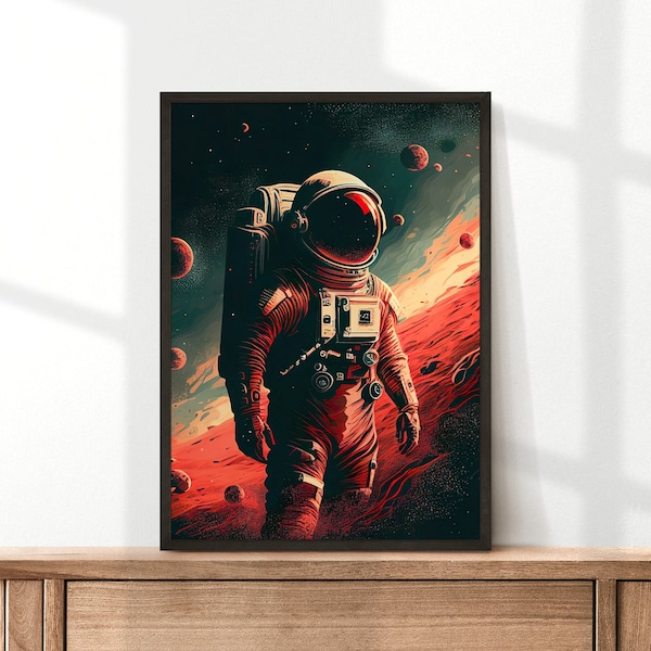 Retro Space Poster - Etsy