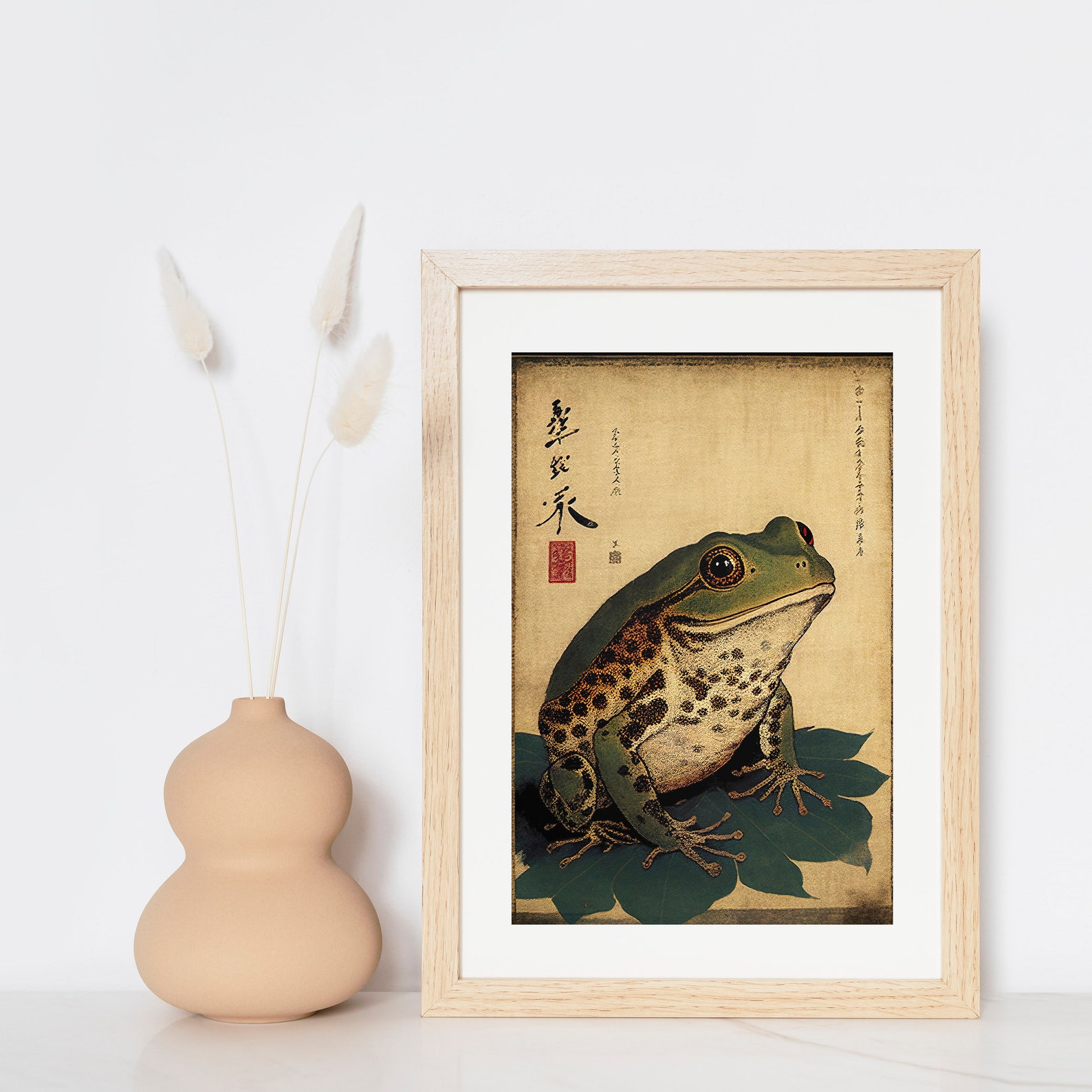 Cute Japanese Frog Print, Japanese Frog Poster, Ukiyo-e Wall Art ...