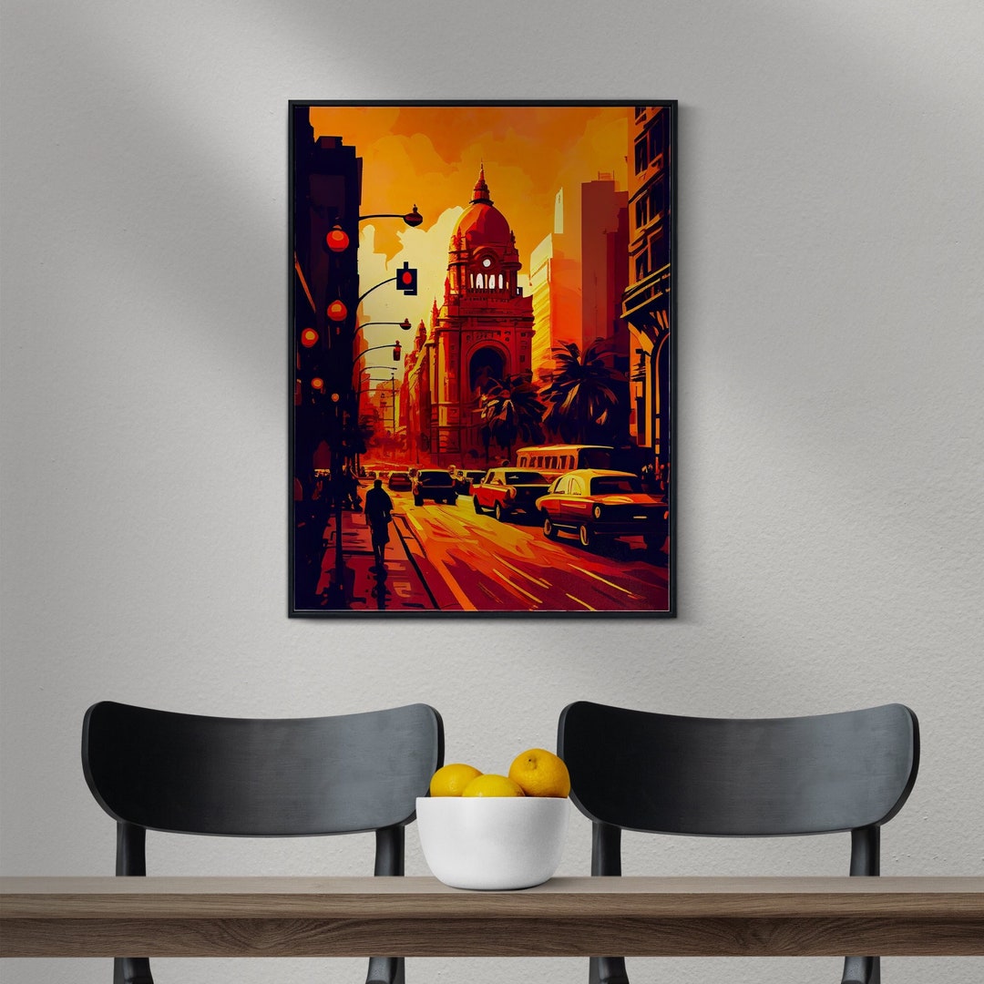 Mumbai Wall Art, Retro Travel Poster, Mumbai City Poster, Indian Wall ...