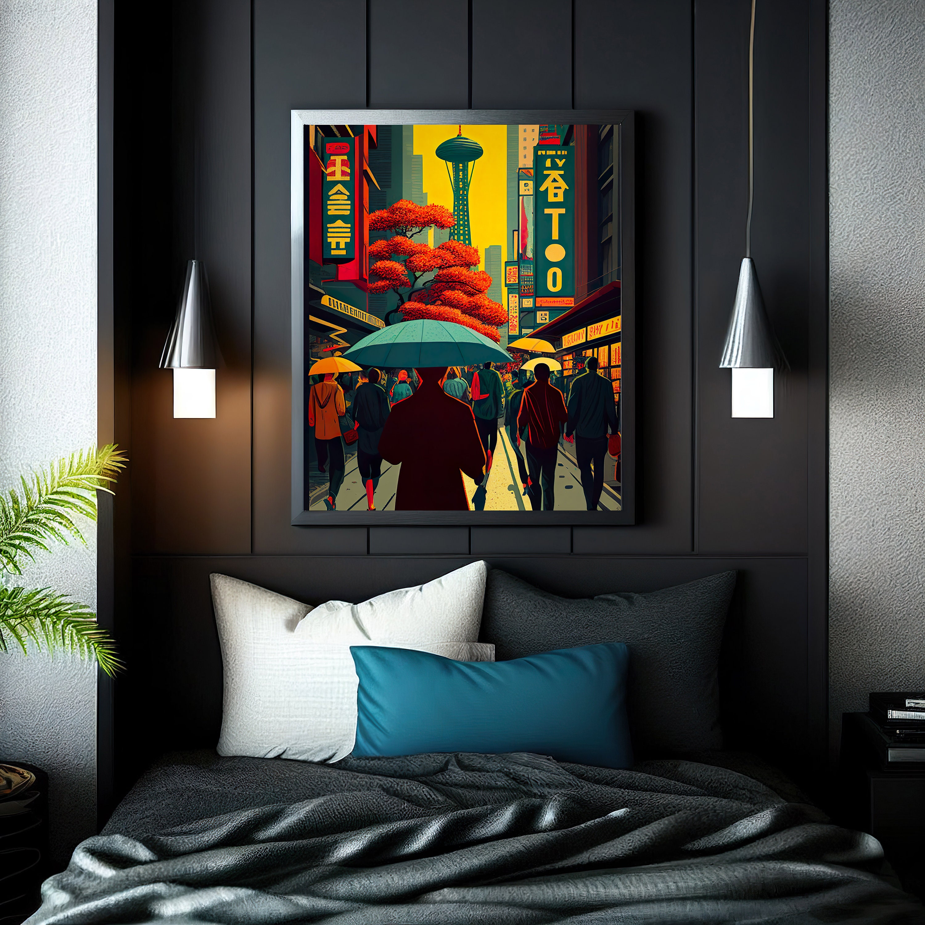 Tokyo Retro Wall Art, City Art Print, Tokyo Cityscape Poster, Japanese ...