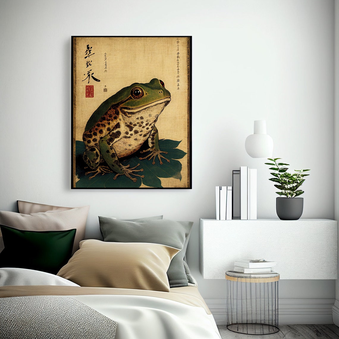 Cute Japanese Frog Print, Japanese Frog Poster, Ukiyo-e Wall Art ...
