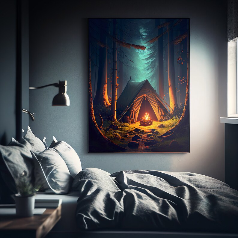 Enchanted Forest Wall Art, Tent Wall Art, Forest Poster, Misty Forest ...