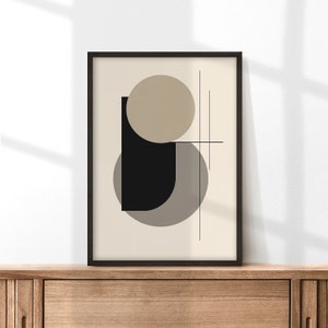 Modern Geometric Shapes Print, Set of 2, Beige Abstract Printable ...