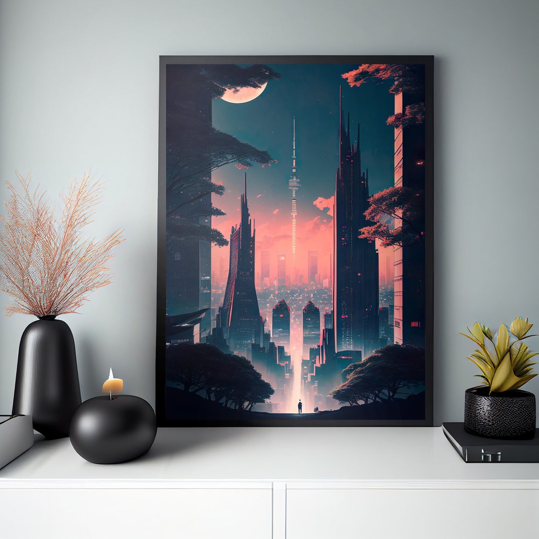 Tokyo Futuristic Cityscape, Tokyo Skyline at Night, Tokyo at Sunset ...