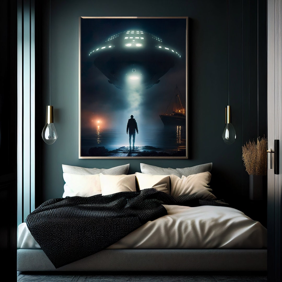 UFO Abduction, Alien Poster, Alien Abduction Wall Art, Extraterrestrial ...