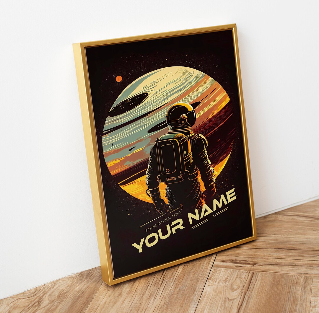 Custom Name Space Poster, Custom Astronaut Wall Art Gift, Personalized ...