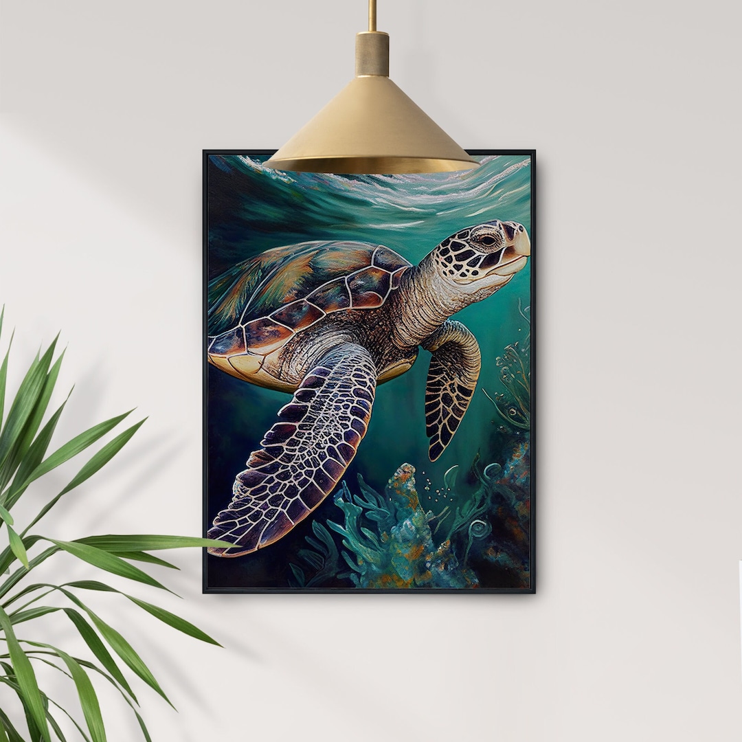 Sea Turtle Wall Art Print, Sea Turtle Wall Decor, Turtle Gifts, Coastal ...