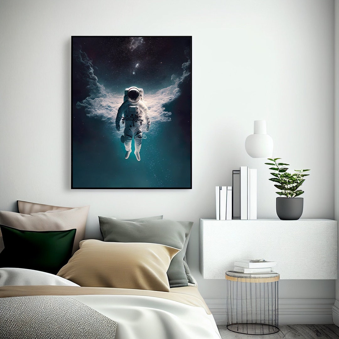 Astronaut Wall Art, Space Poster, Astronaut in Space, Space Decor ...
