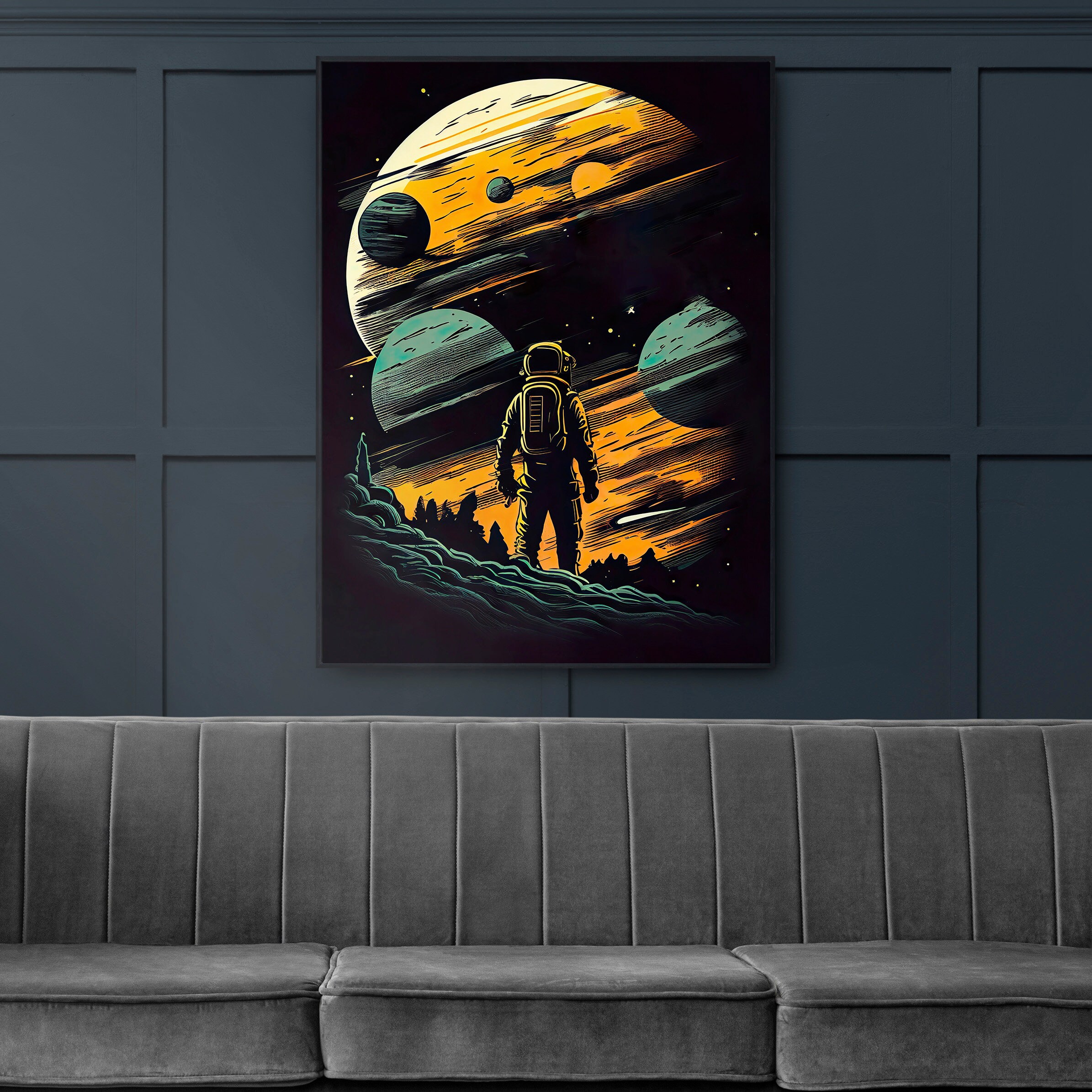Retro Astronaut Space Poster Vintage Astronaut Wall Art - Etsy