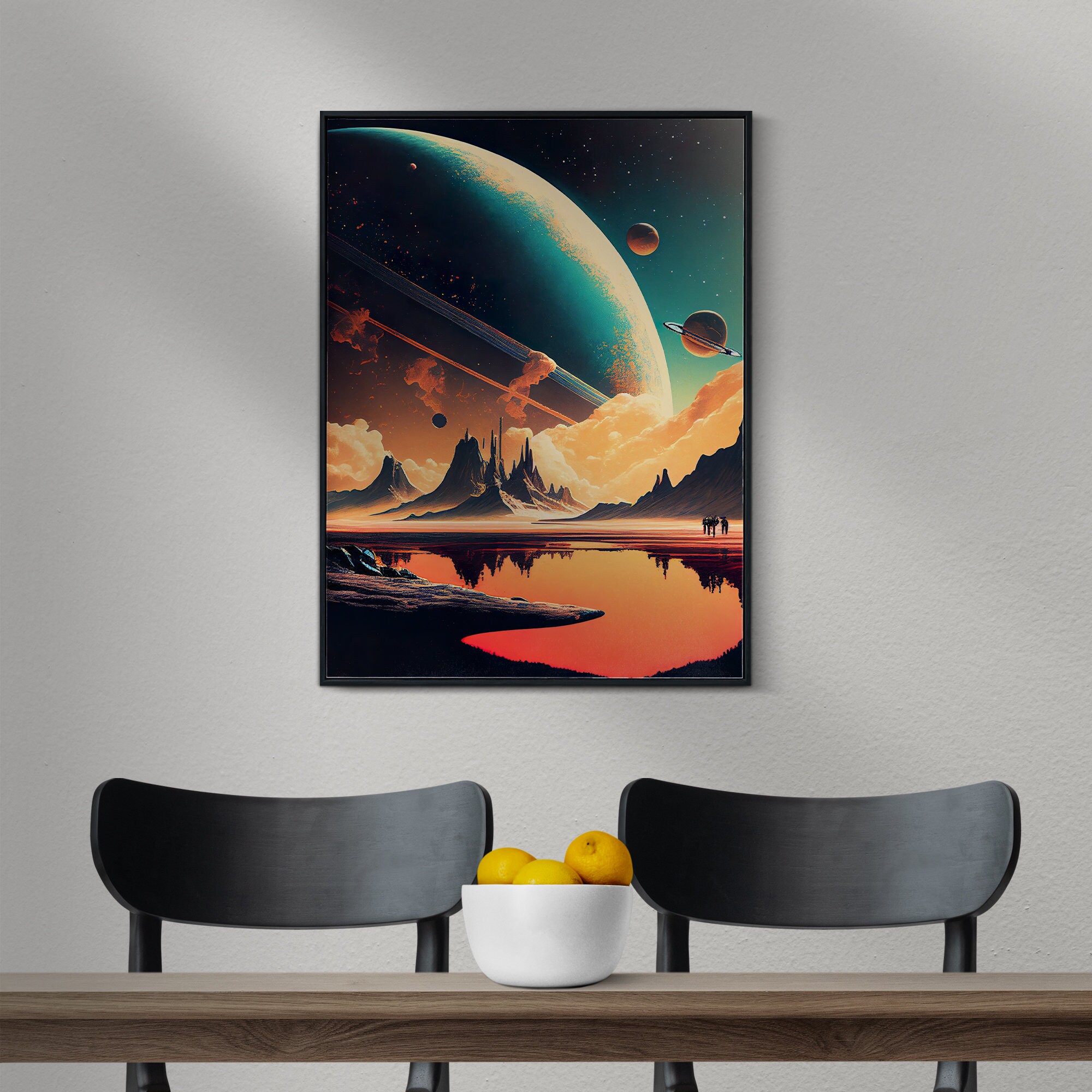 Retro Planet Poster Space Art Print Retro Poster Decor Boys - Etsy