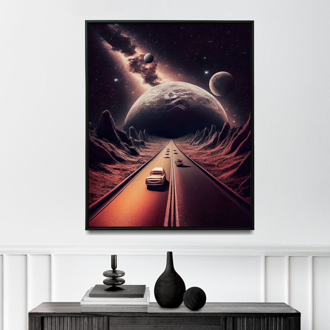 Space Highway Wall Art, Highway to Home, Retro Space Vintage Art, Sci ...