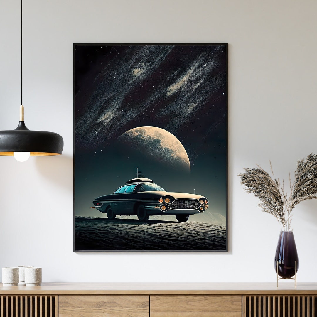 Retro Space Car Print: Sci-fi Surreal Art (digital Download) - Etsy