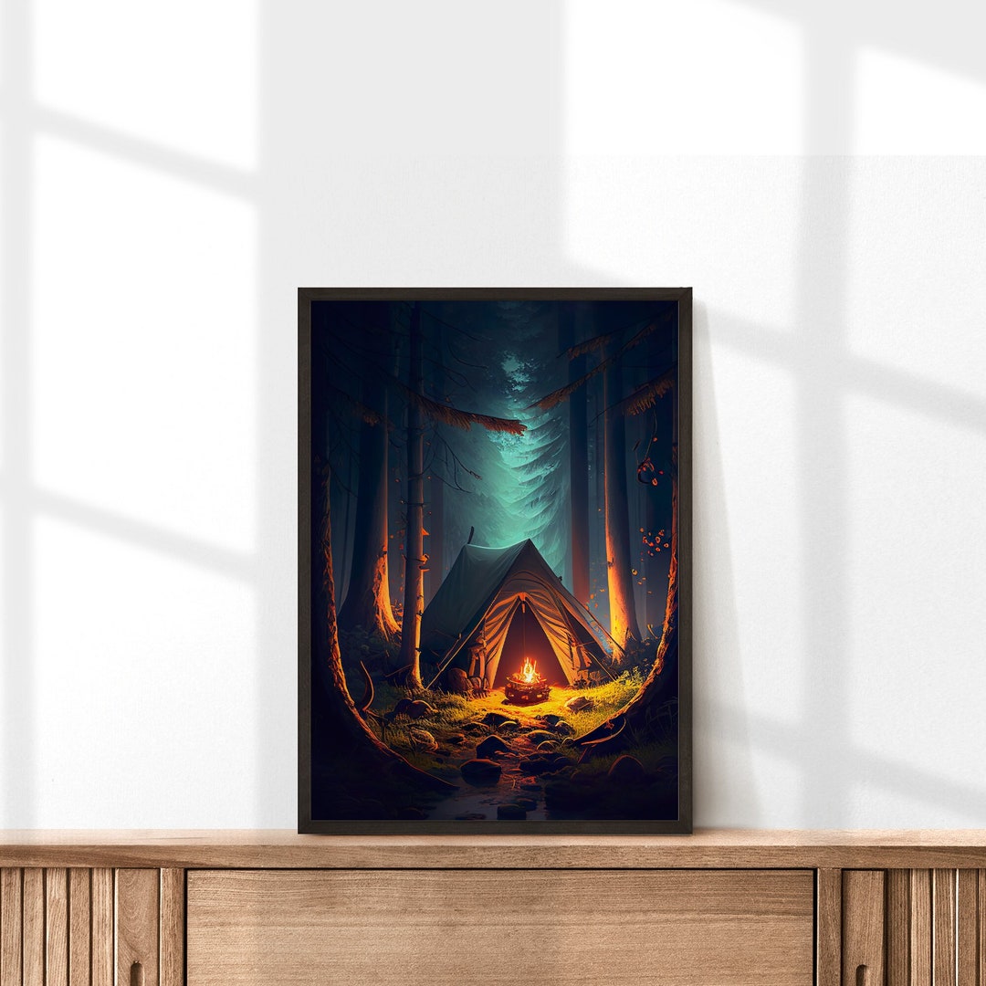 Enchanted Forest Wall Art, Tent Wall Art, Forest Poster, Misty Forest ...