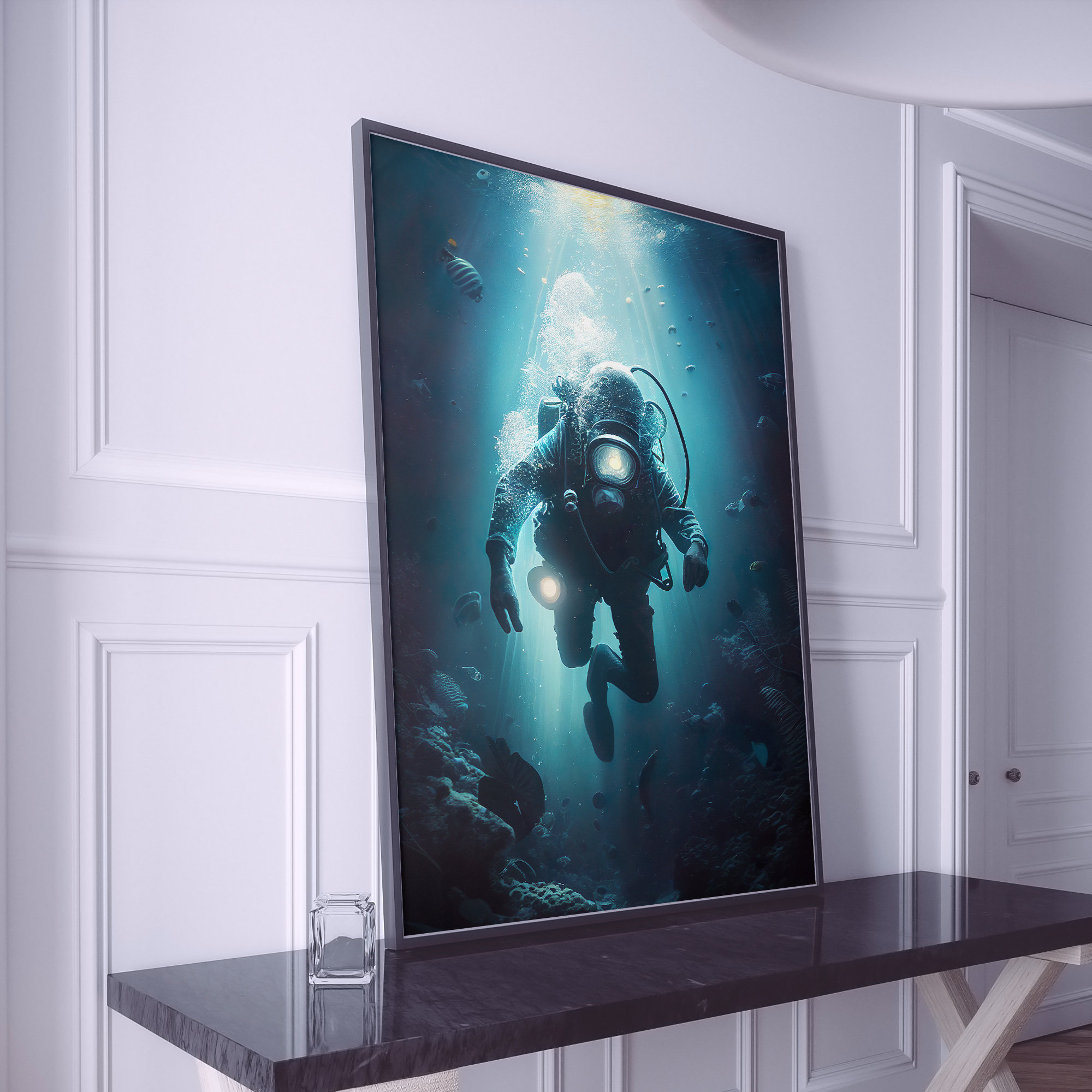 Deep Diving Wall Art, Deep Sea, Deep Sea Diver, Diving Art, Cave Diving ...