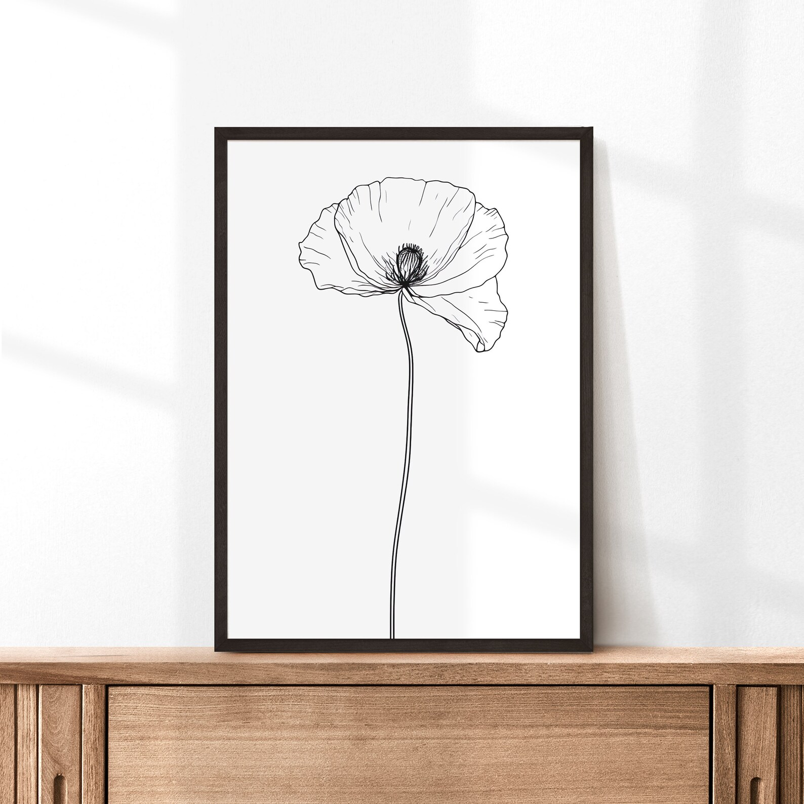 Poppy Flower Drawing Continuous Flower Line Art Poppy - Etsy