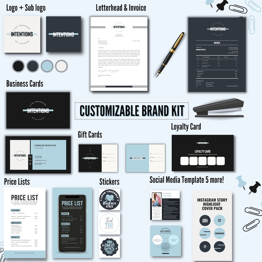 Custom Branding Kit | Logo Design | Business Card | Instagram Posts ...