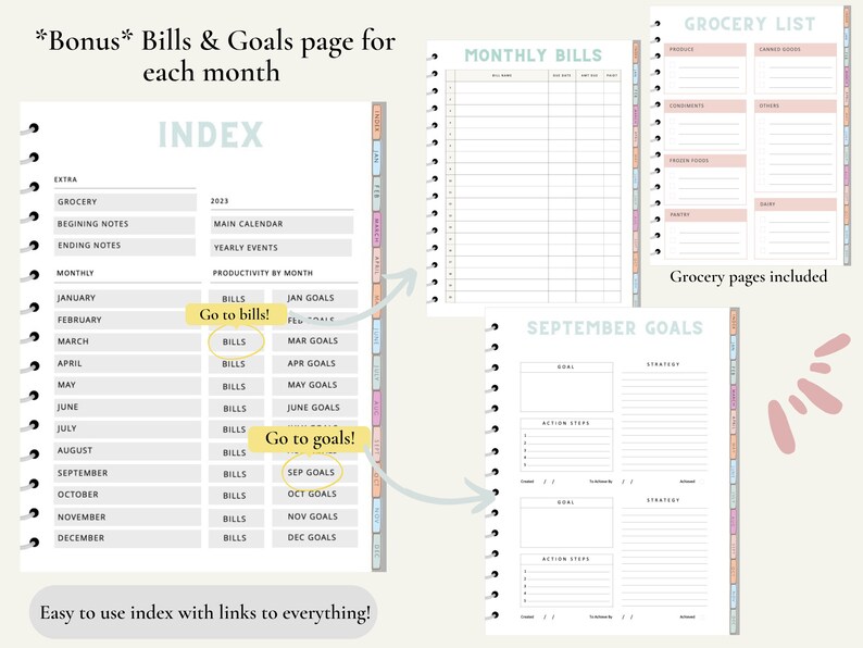 SIMPLE DIGITAL PLANNER 2023 Digital Planner Easy to Use Hyperlinked ...