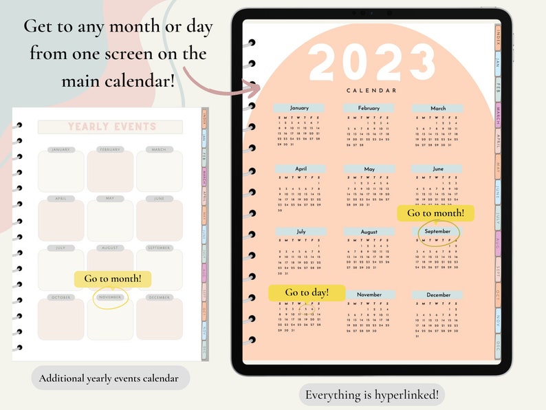 SIMPLE DIGITAL PLANNER 2023 Digital Planner Easy to Use Hyperlinked ...