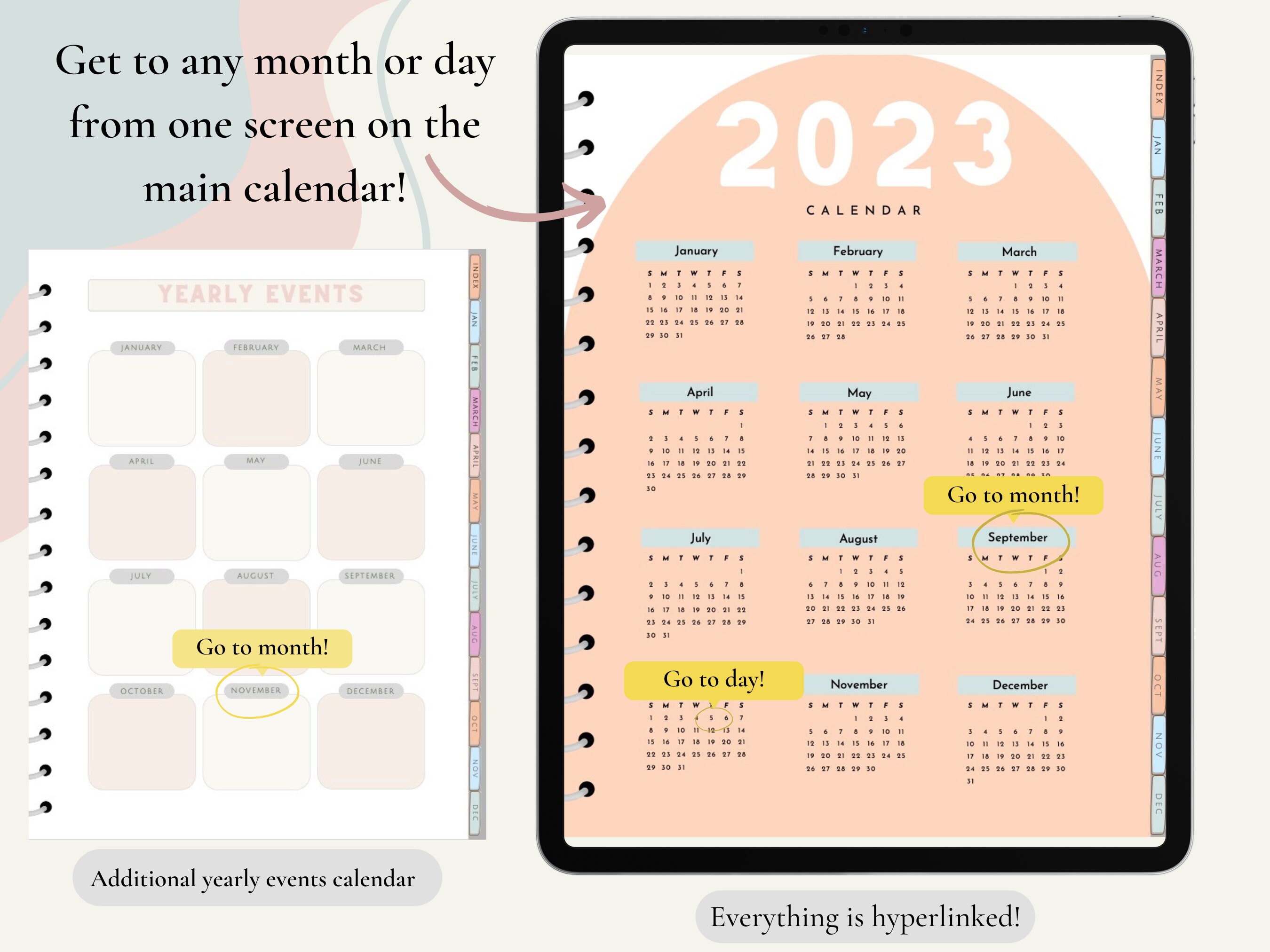 SIMPLE DIGITAL PLANNER 2023 Digital Planner Easy to Use Hyperlinked ...
