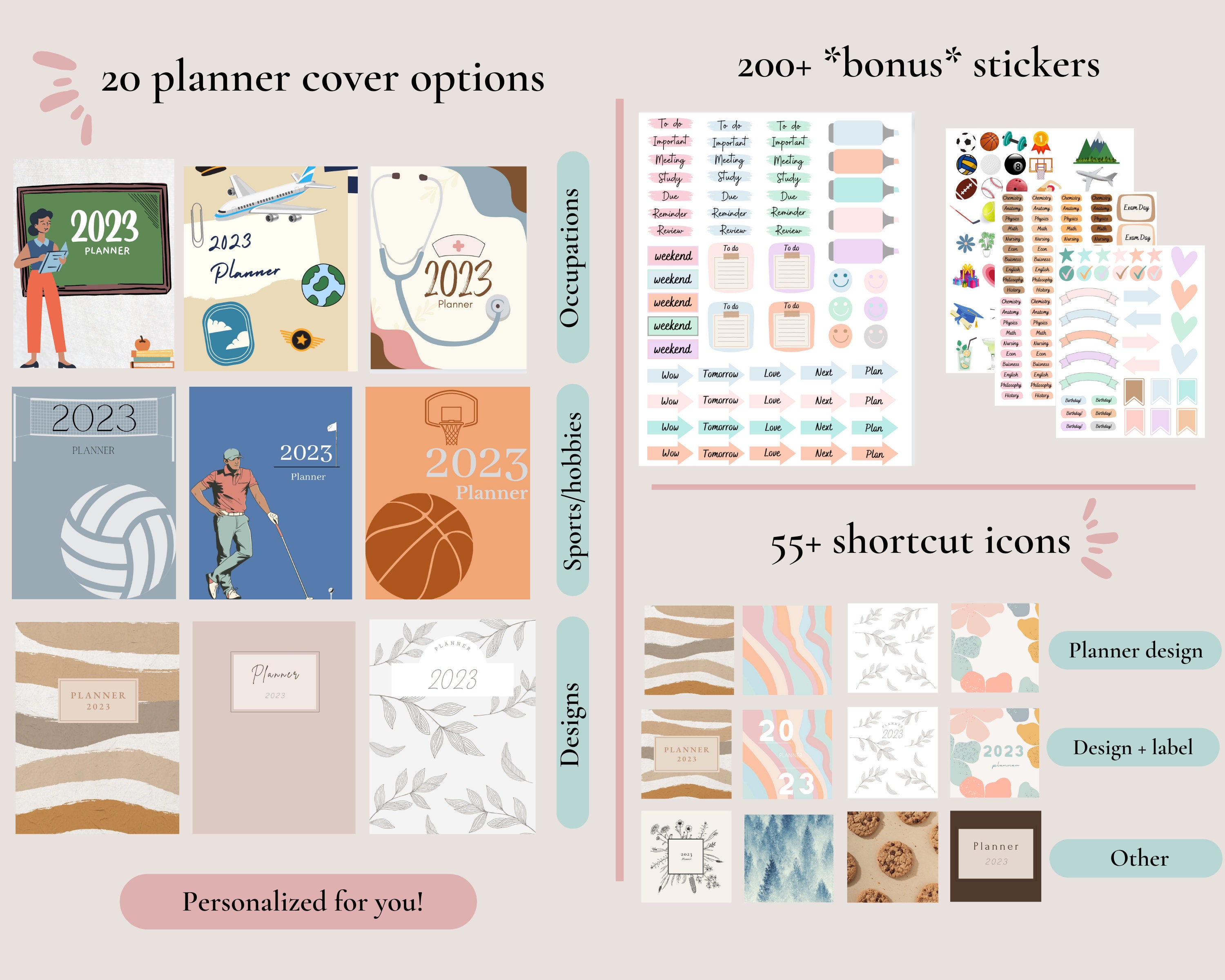 SIMPLE DIGITAL PLANNER 2023 Digital Planner Easy to Use Hyperlinked ...