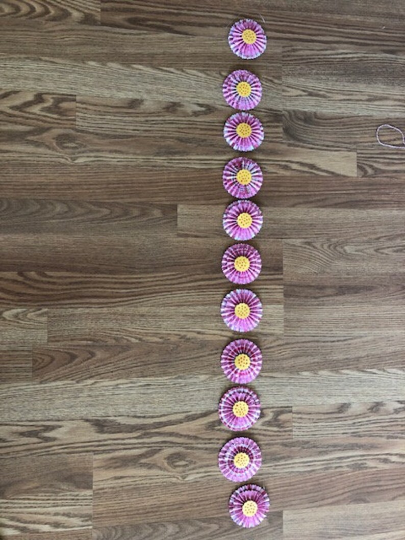 Spring/flower Banner/garland Paper Rosette Banner - Etsy