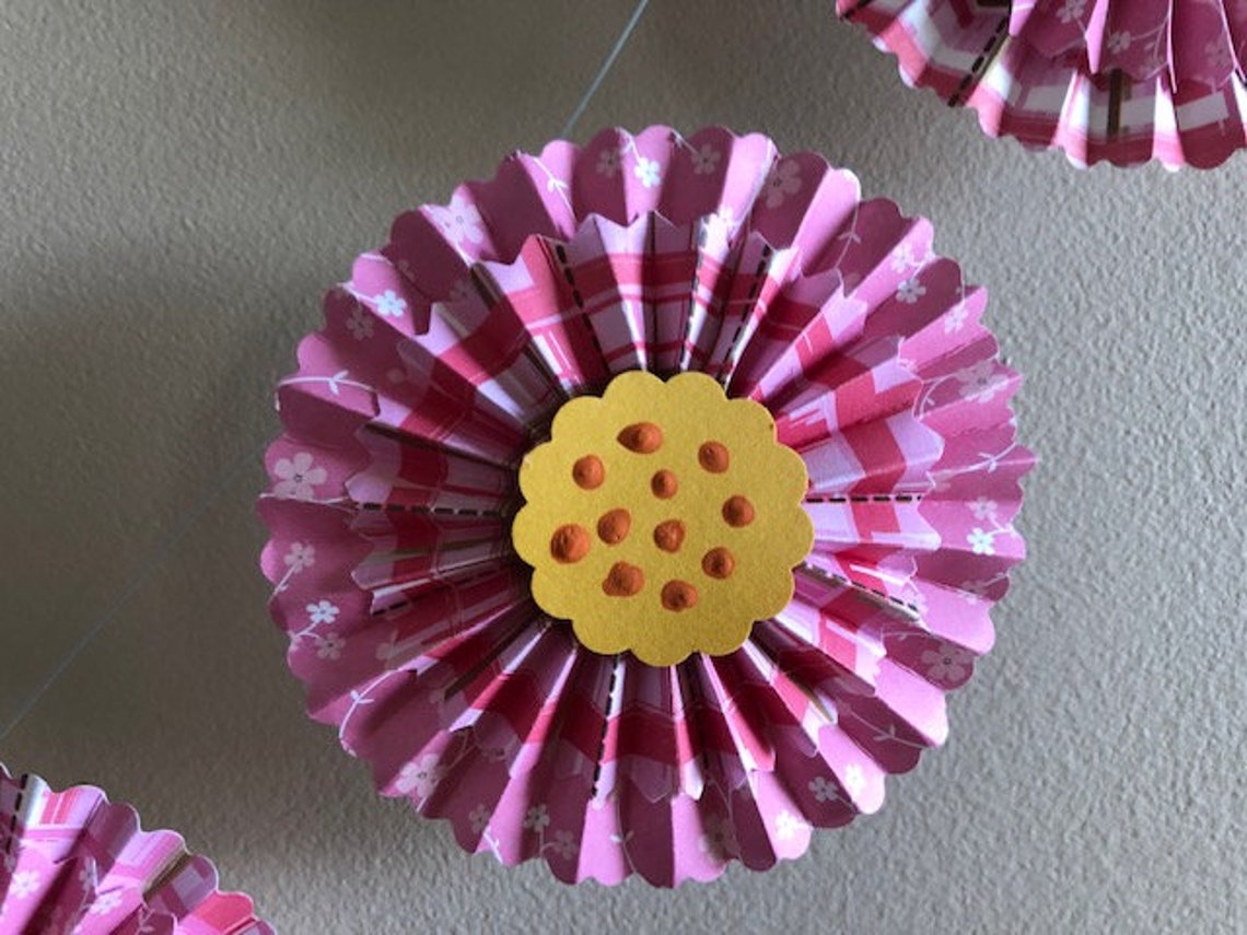 Spring/flower Banner/garland Paper Rosette Banner - Etsy