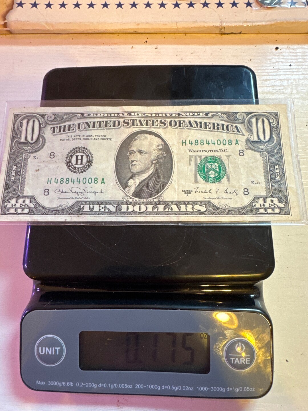 10 Dollar Bill 1988 A Fancy Serial Number Note 48844008 - Etsy