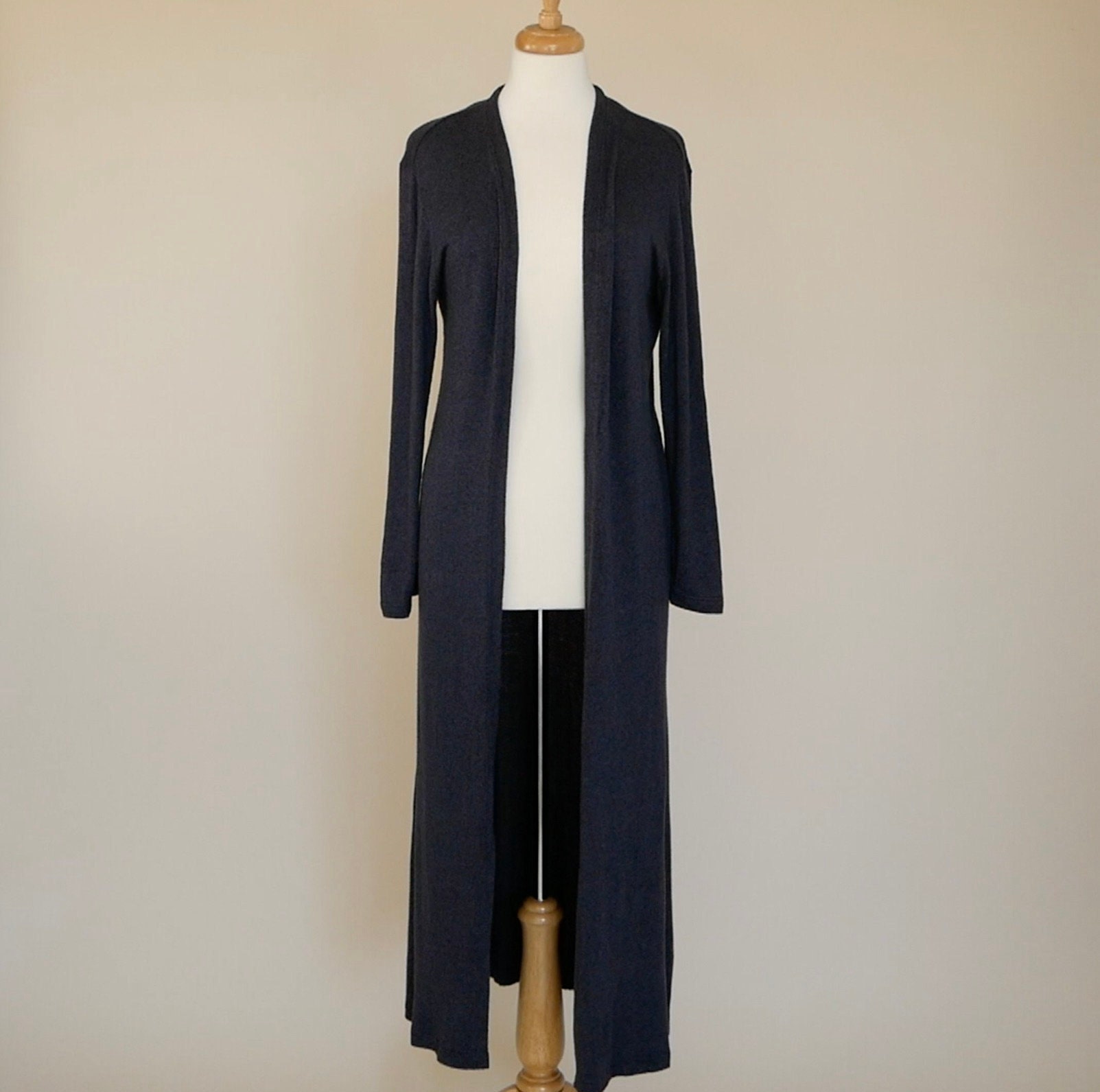 Gender Neutral Floor Length Cotton Duster Cardigan in Navy - Etsy