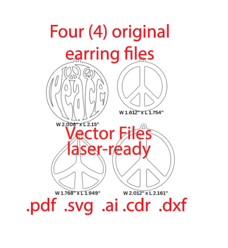 Peace Sign Earring, Svg, 70's Earrings, Hippy Jewelry, Unique 60s ...