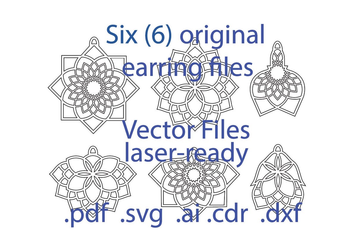 Laser Cut File for Earrings Svg File for Jewlery Digital Download for ...