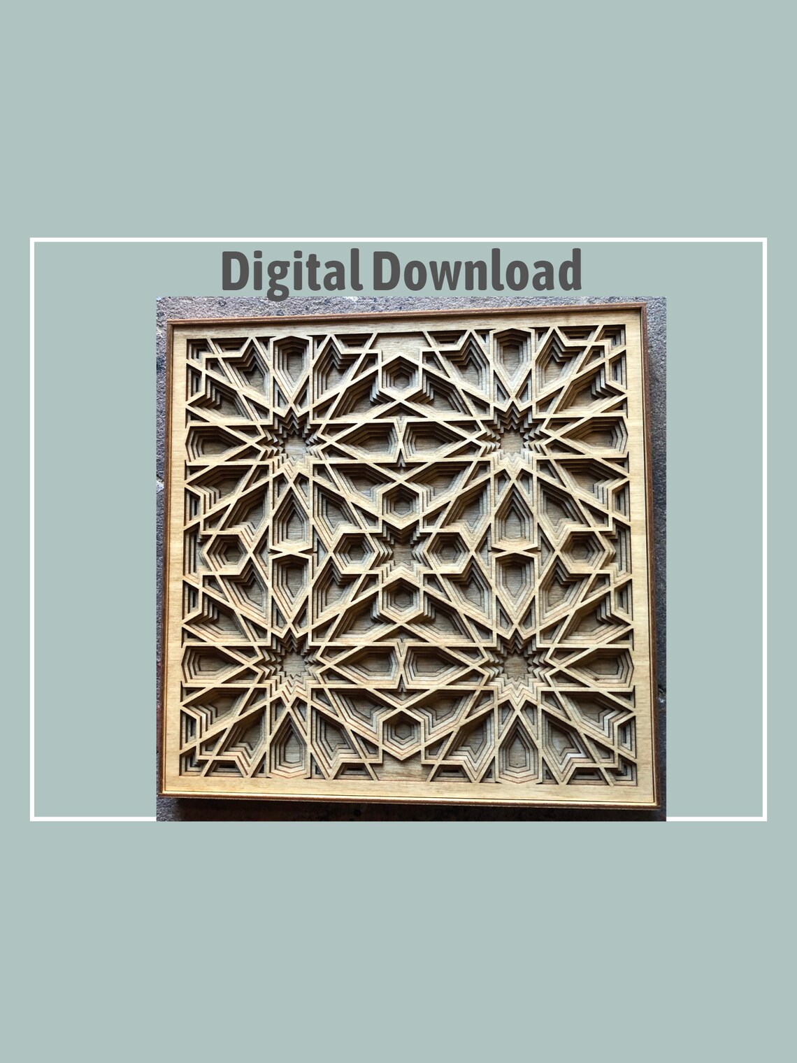 Wall Art SVG Layered Vector Svg File for Islamic Tile 6-fold Pattern ...