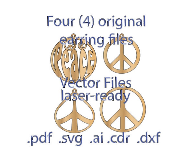 Peace Sign Earring, Svg, 70's Earrings, Hippy Jewelry, Unique 60s ...