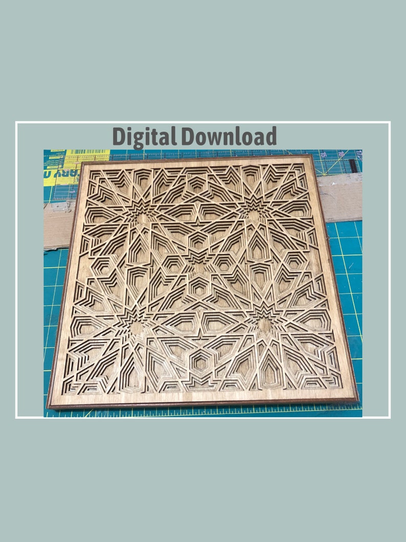 Wall Art SVG Layered Vector Svg File for Islamic Tile 6-fold Pattern ...