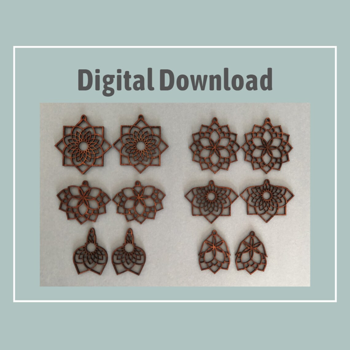 Laser Cut File for Earrings Svg File for Jewlery Digital Download for ...