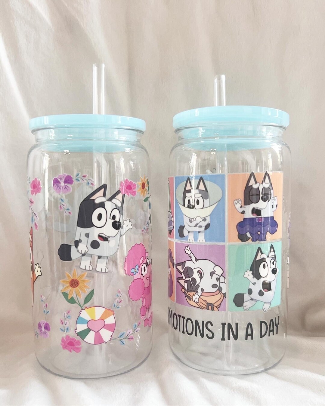 BLUEY Plastic Drink Cans With Lids & Straws - Etsy Australia