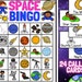 Space BINGO Game - Astronauts, Planets, Outer Space, Rocket Ships ...
