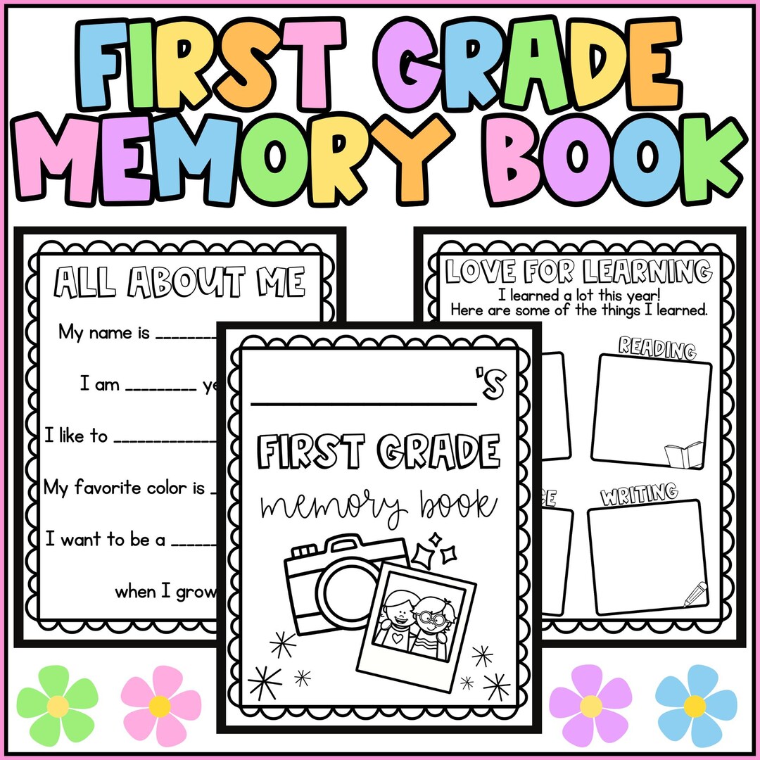 First Grade Memory Book: End of Year Writing & Coloring (printable) - Etsy