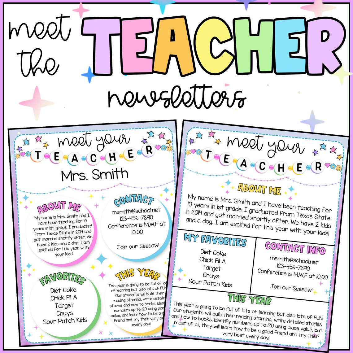 Meet the Teacher Newsletter Templates - Powerpoint - Friendship ...