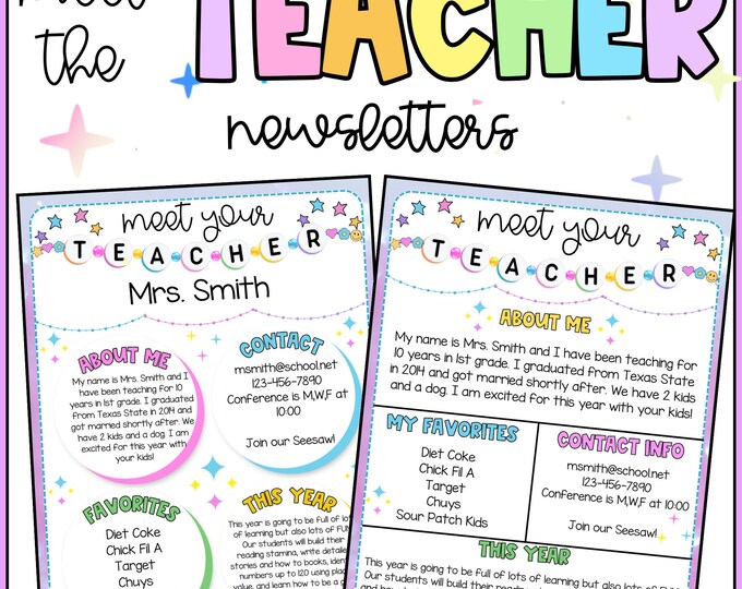 Meet the Teacher Newsletter Templates - Powerpoint - Friendship ...