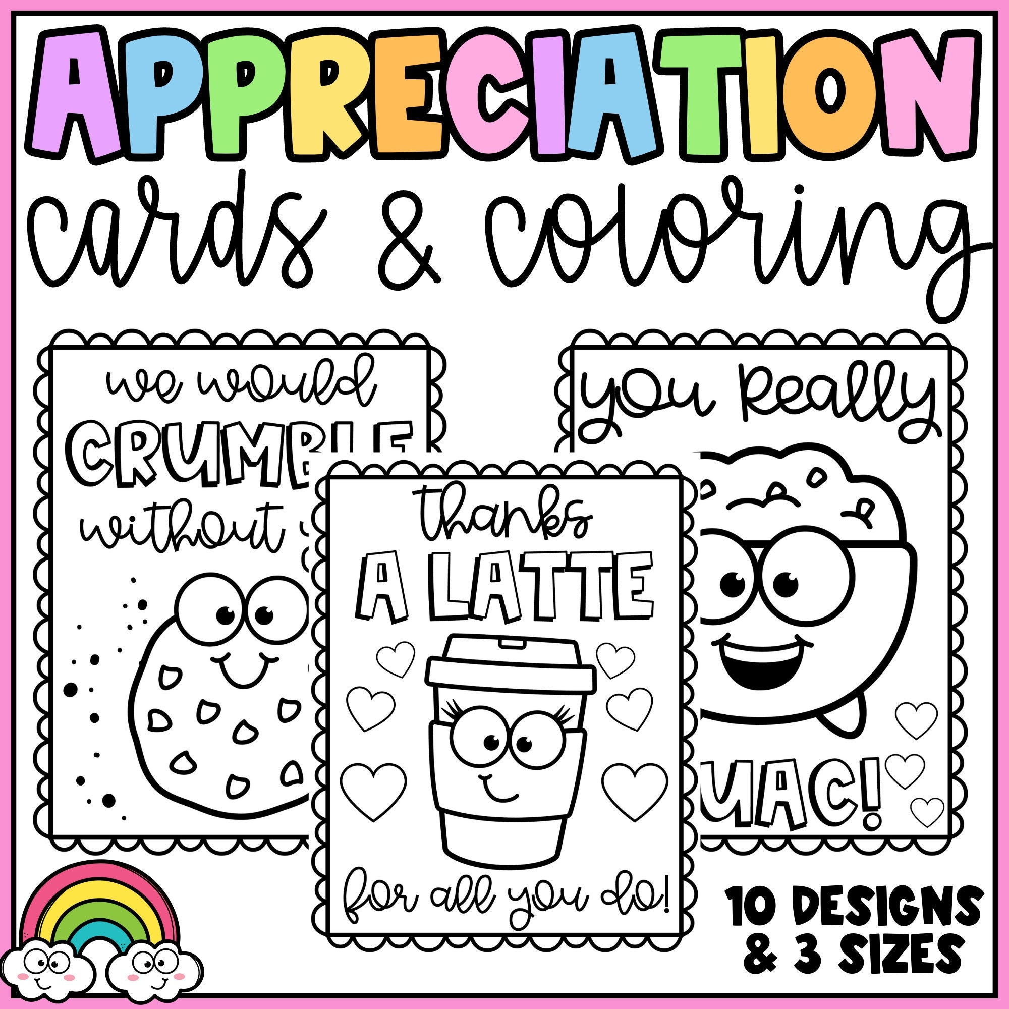 Appreciation Thank You Cards and Coloring Teacher, Principal, School ...
