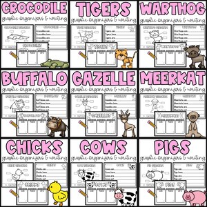 All About Animals Graphic Organizers and Writing Pages for Research ...
