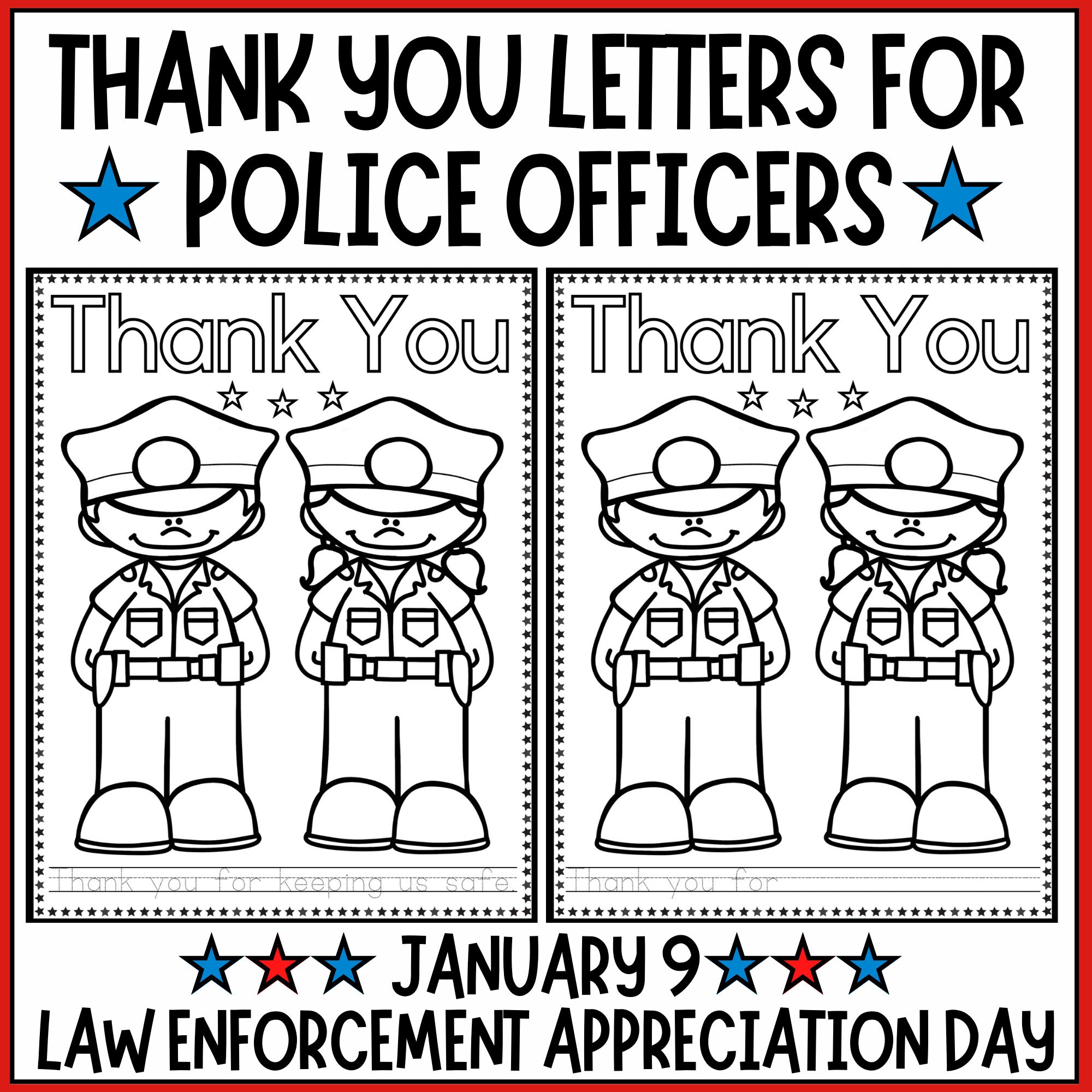 Law Enforcement Appreciation Day- January 9 -writing Thank You Letters ...