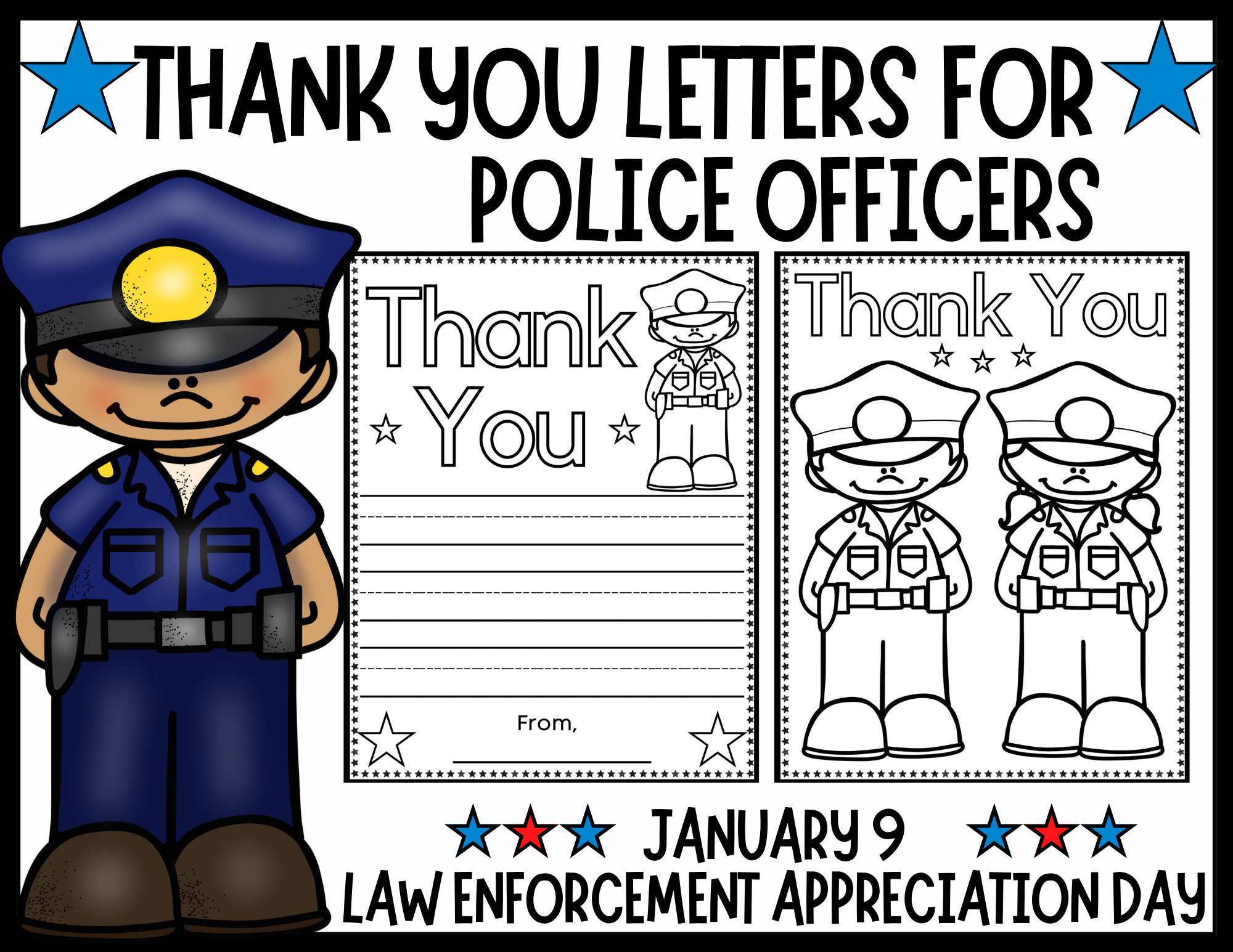 Law Enforcement Appreciation Day- January 9 -writing Thank You Letters ...