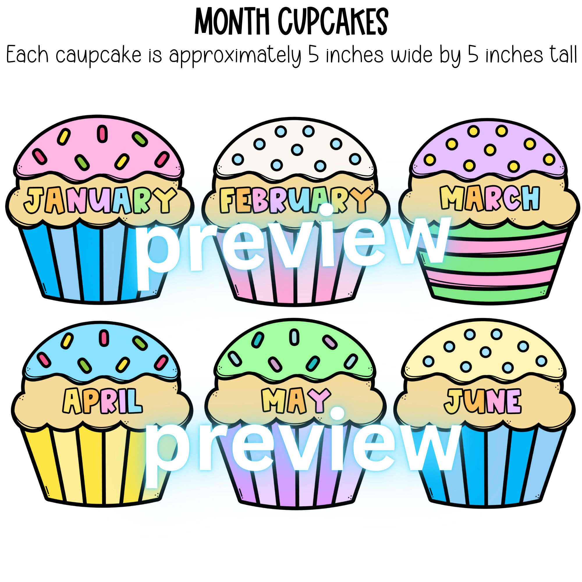 Happy Birthday Bulletin Board Set - Cupcakes - Editable Names on ...