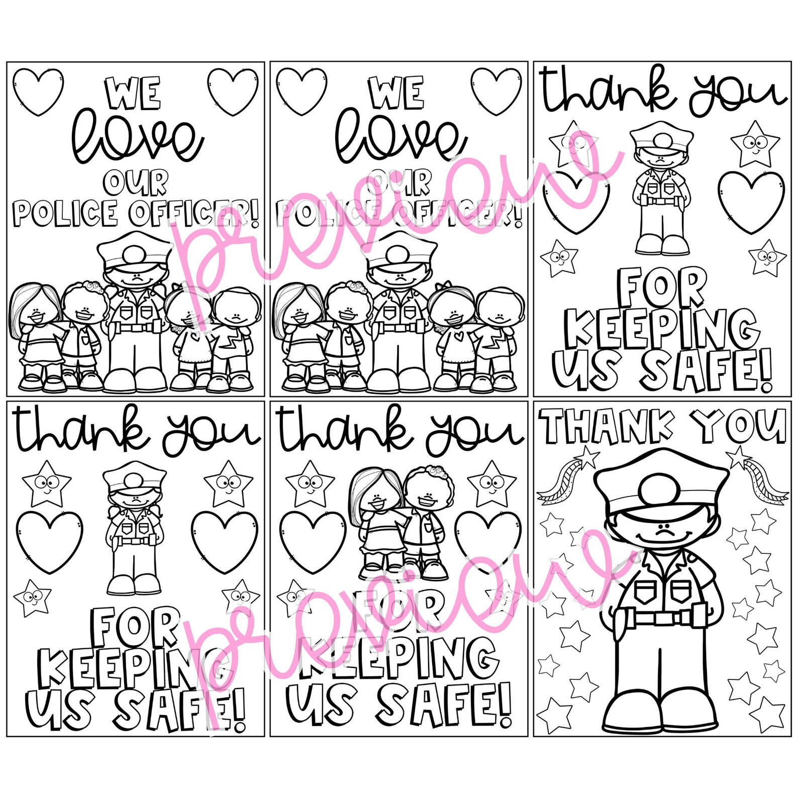 Law Enforcement Appreciation Day- Police Officer Pages Cards-community ...