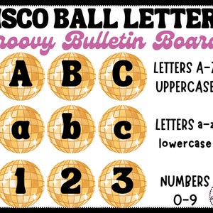 Retro Groovy Disco Ball Letters and Numbers for Bulletin Boards ...