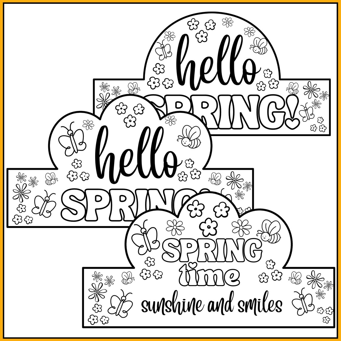 Spring-spring Break Hat Crowns Headband Craft Hello Spring Hello Spring ...