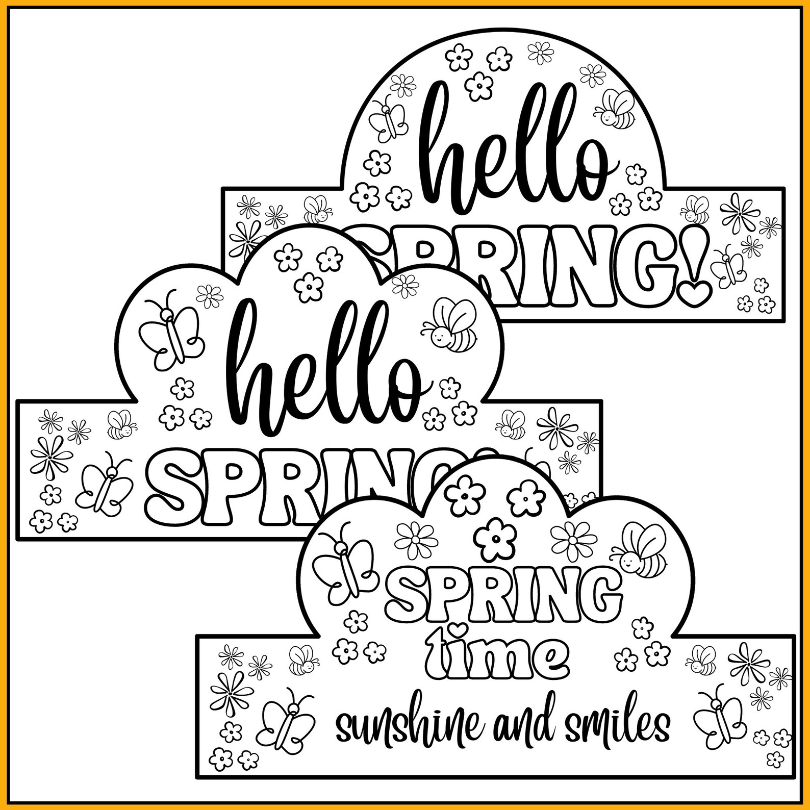 Spring-spring Break Hat Crowns Headband Craft Hello Spring Hello Spring ...