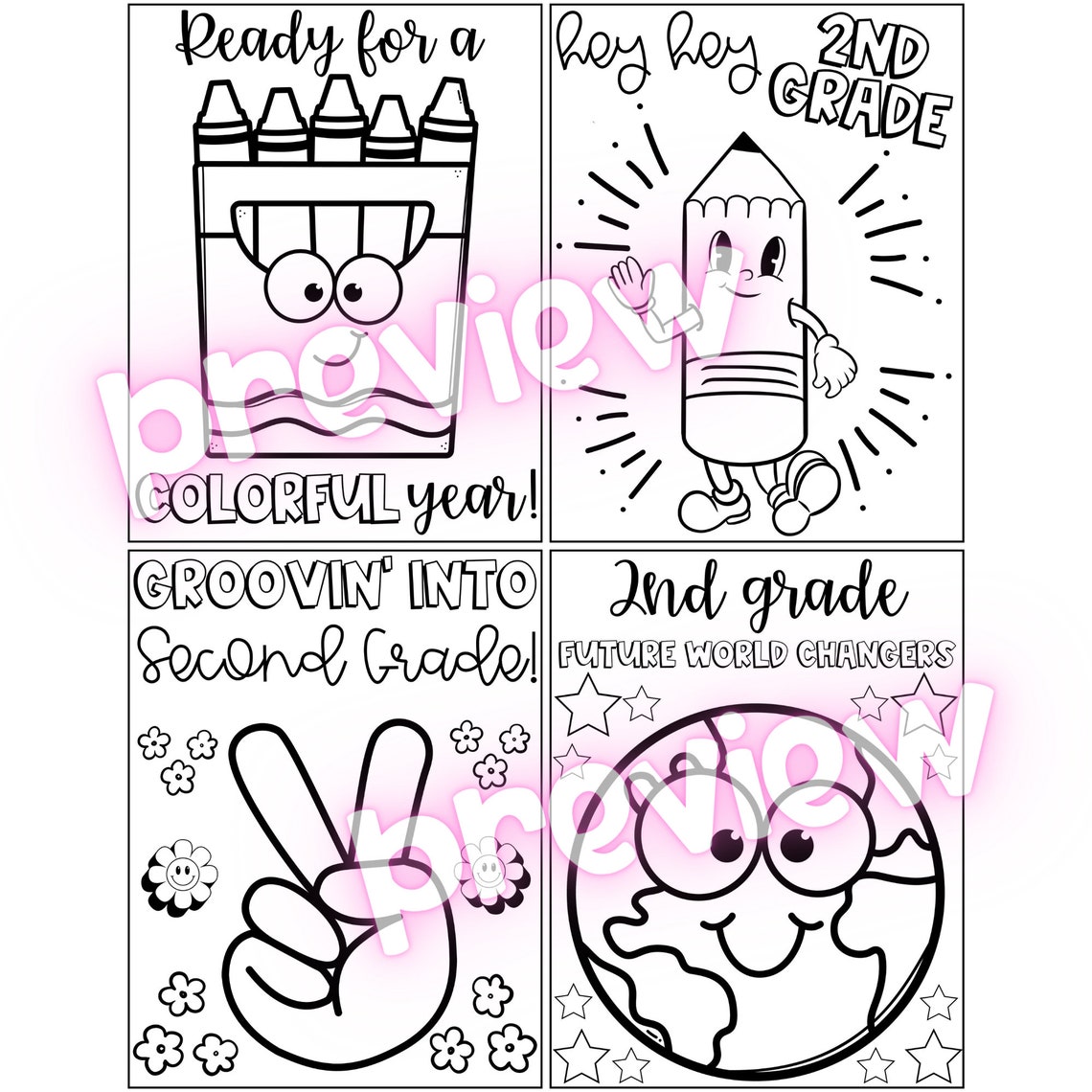 Hello Second Grade Coloring Pages - First Day of 2nd Grade Easy ...